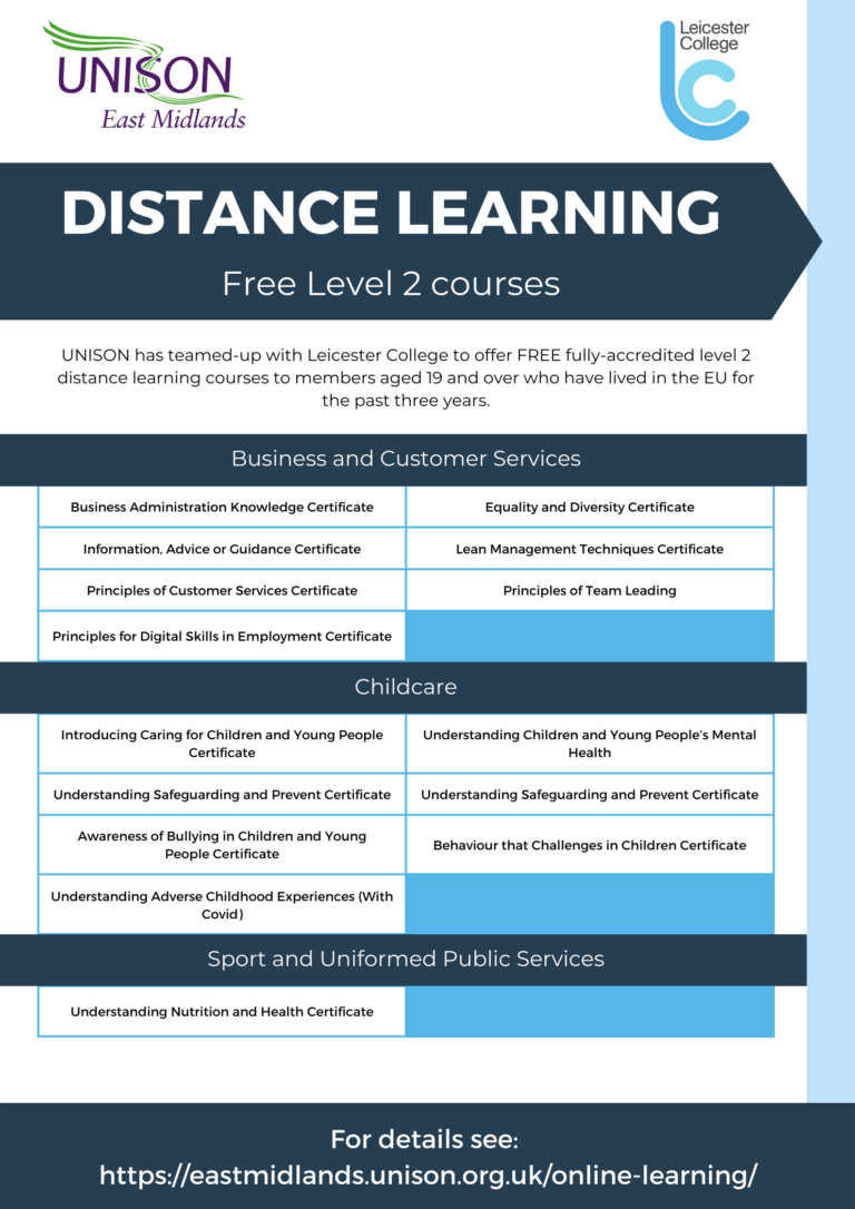 Other Learning Opportunities | UNISON East Midlands