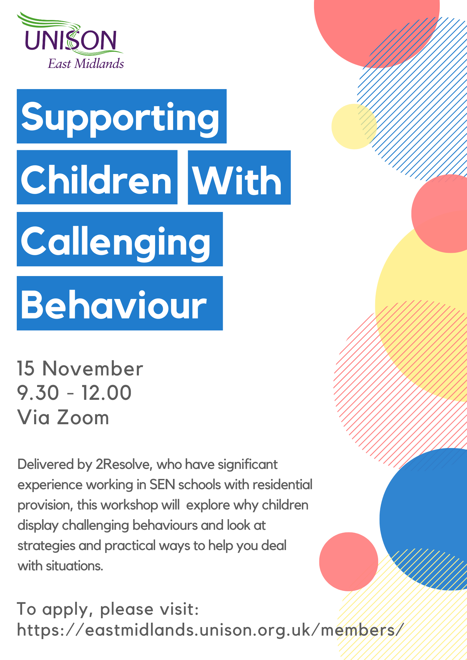 Learning for Members | UNISON East Midlands