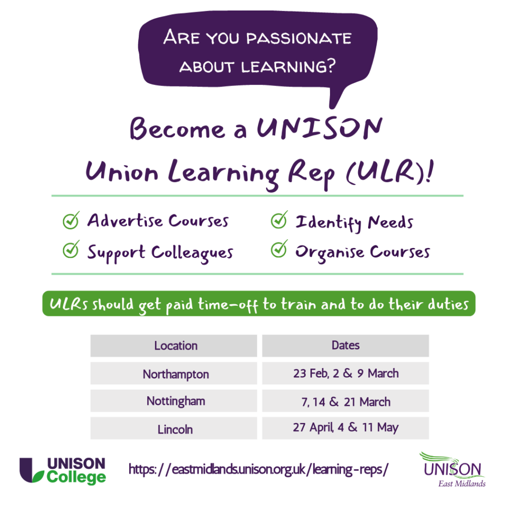 Union Learning Reps (ULRs) | UNISON East Midlands