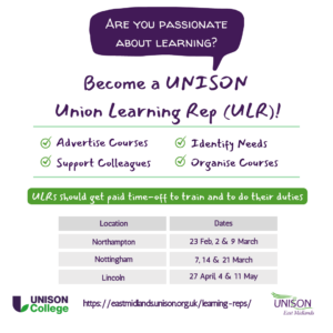 Union Learning Reps (ULRs) | UNISON East Midlands