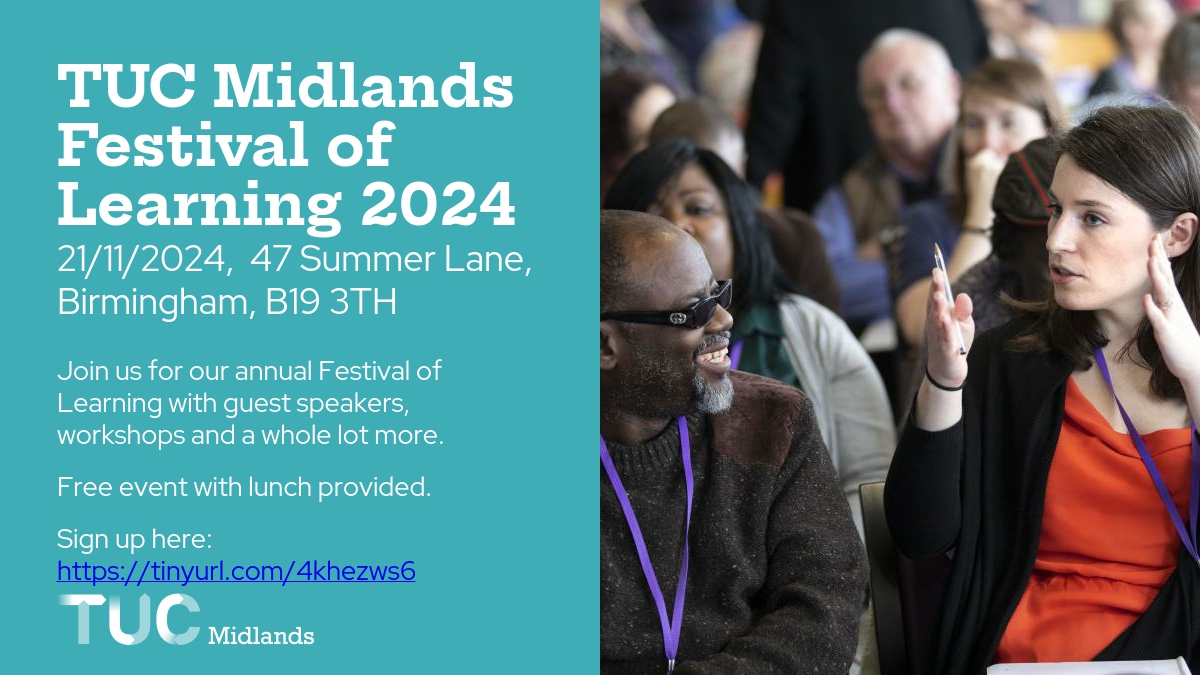 Free Event: TUC Midlands Festival of Learning 2024 | Learning News ...